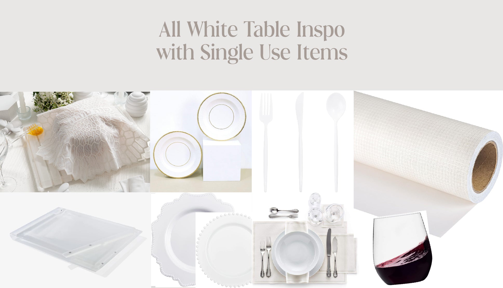 Get The Look: All White Rosh Hashanah Table with Single Use Items ...